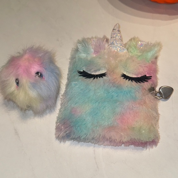 Claire's | Other | Unicorn Pastel Plush Kids Accessory Set Diary ...